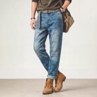 China Washed Mid Waist Regular Fit wholesale skinny jeans mens Urban Fashion Slight Stretch Custom (P473) for sale