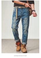 China Washed Mid Waist Regular Fit wholesale skinny jeans mens Urban Fashion Slight Stretch Custom (P473) for sale