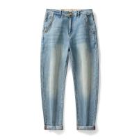 China Mid Waist Regular Fit Urban Fashion wholesale skinny jeans mens Slight Stretch Vintage Washed Custom (P468) for sale
