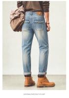 China Mid Waist Regular Fit Urban Fashion wholesale skinny jeans mens Slight Stretch Vintage Washed Custom (P468) for sale