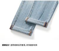 China Mid Waist Regular Fit Urban Fashion wholesale skinny jeans mens Slight Stretch Vintage Washed Custom (P468) for sale
