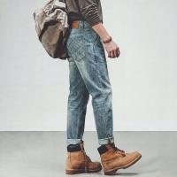 China Vintage Washed Washed Mid Waist Regular Fit Urban Fashion wholesale skinny jeans mens Slight Stretch Vintage Washed Custom (P465) for sale