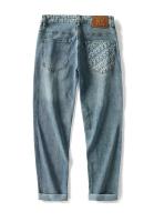China Vintage Washed Washed Mid Waist Regular Fit Urban Fashion wholesale skinny jeans mens Slight Stretch Vintage Washed Custom (P465) for sale