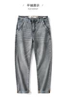 China Mid Waist Mid Waist Regular Fit Urban Fashion wholesale skinny jeans mens Slight Stretch Vintage Washed Custom (P464) for sale