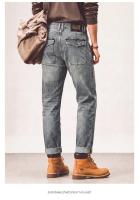 China Mid Waist Mid Waist Regular Fit Urban Fashion wholesale skinny jeans mens Slight Stretch Vintage Washed Custom (P464) for sale