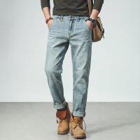 China Mid Waist Youth Trend Regular Fit mens pants wholesale Slight Stretch Vintage Washed Custom (P463) for sale