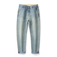 China Mid Waist Youth Trend Regular Fit mens pants wholesale Slight Stretch Vintage Washed Custom (P463) for sale
