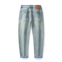 China Mid Waist Youth Trend Regular Fit mens pants wholesale Slight Stretch Vintage Washed Custom (P463) for sale