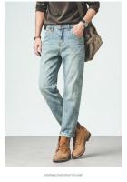 China Mid Waist Youth Trend Regular Fit mens pants wholesale Slight Stretch Vintage Washed Custom (P463) for sale