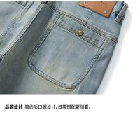 China Mid Waist Youth Trend Regular Fit mens pants wholesale Slight Stretch Vintage Washed Custom (P463) for sale