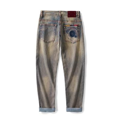 China Vintage Washed Washed Mid Waist Youth Trend Regular Fit mens pants wholesale Slight Stretch Vintage Washed Custom (P462) for sale