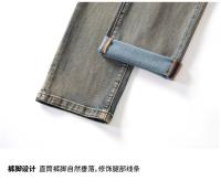 China Vintage Washed Washed Mid Waist Youth Trend Regular Fit mens pants wholesale Slight Stretch Vintage Washed Custom (P462) for sale