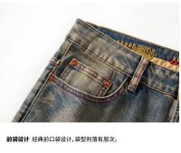 China Vintage Washed Washed Mid Waist Youth Trend Regular Fit mens pants wholesale Slight Stretch Vintage Washed Custom (P462) for sale