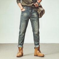 China Mid Waist Regular Fit Urban Fashion mens pants wholesale Slight Stretch Vintage Washed Custom (P461) for sale
