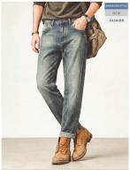 China Mid Waist Regular Fit Urban Fashion mens pants wholesale Slight Stretch Vintage Washed Custom (P461) for sale