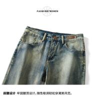 China Mid Waist Regular Fit Urban Fashion mens pants wholesale Slight Stretch Vintage Washed Custom (P461) for sale