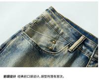 China Mid Waist Regular Fit Urban Fashion mens pants wholesale Slight Stretch Vintage Washed Custom (P461) for sale