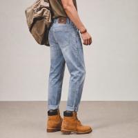China Regular Mid Waist Regular Fit Urban Fashion wholesale skinny jeans mens Slight Stretch Vintage Washed Custom (P459) for sale