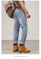 China Regular Mid Waist Regular Fit Urban Fashion wholesale skinny jeans mens Slight Stretch Vintage Washed Custom (P459) for sale