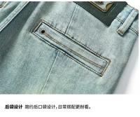 China Straight Mid Waist Regular Fit Urban Fashion mens pants wholesale Slight Stretch Vintage Washed Custom (P456) for sale