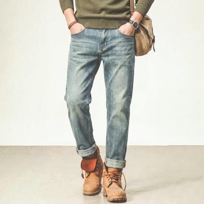 China Mid Waist Mid Waist Youth Trend Regular Fit mens pants wholesale Slight Stretch Vintage Washed Custom (P455) for sale