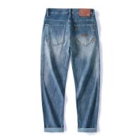 China Mid Waist Washed Mid Waist Regular Fit wholesale skinny jeans mens Urban Fashion Slight Stretch Custom (P453) for sale