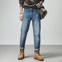 China Mid Waist Washed Mid Waist Regular Fit wholesale skinny jeans mens Urban Fashion Slight Stretch Custom (P453) for sale