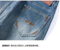 China Mid Waist Washed Mid Waist Regular Fit wholesale skinny jeans mens Urban Fashion Slight Stretch Custom (P453) for sale