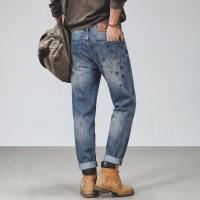 China Vintage Washed Washed Mid Waist Mid Waist Regular Fit Urban Fashion wholesale skinny jeans mens Slight Stretch Vintage Washed Custom (P452) for sale