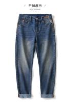 China Vintage Washed Washed Mid Waist Straight Pant Mid Waist Regular Fit Urban Fashion wholesale skinny jeans mens Slight Stretch Vintage Washed Custom (P450) for sale