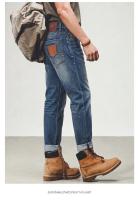 China Vintage Washed Washed Mid Waist Straight Pant Mid Waist Regular Fit Urban Fashion wholesale skinny jeans mens Slight Stretch Vintage Washed Custom (P450) for sale