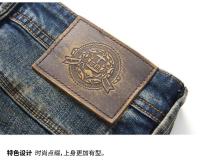 China Straight Mid Waist Youth Trend Regular Fit mens pants wholesale Slight Stretch Vintage Washed Custom (P436) for sale