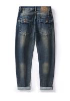 China Straight Mid Waist Youth Trend Regular Fit mens pants wholesale Slight Stretch Vintage Washed Custom (P436) for sale