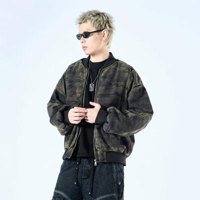 China Army Green Round Neck Ribbed Hem varsity jacket wholesale distributor Cotton 100% Long Sleeve Custom (YY-632) for sale