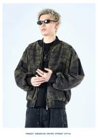 China Army Green Round Neck Ribbed Hem varsity jacket wholesale distributor Cotton 100% Long Sleeve Custom (YY-632) for sale