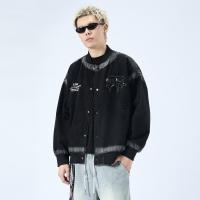 China Black Ribbed Hem Long Sleeve varsity jacket wholesale distributor Casual Style Office/Commute Custom (YY-25930) for sale