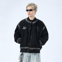 China Black Ribbed Hem Long Sleeve varsity jacket wholesale distributor Casual Style Office/Commute Custom (YY-25930) for sale