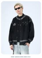 China Black Ribbed Hem Long Sleeve varsity jacket wholesale distributor Casual Style Office/Commute Custom (YY-25930) for sale