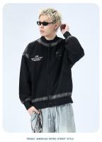 China Black Ribbed Hem Long Sleeve varsity jacket wholesale distributor Casual Style Office/Commute Custom (YY-25930) for sale