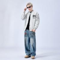 China Grey Printed Ribbed Hem youth varsity jacket wholesale Minimalist Long Sleeve Custom (YY-8808) for sale