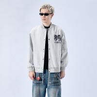 China Grey Printed Ribbed Hem youth varsity jacket wholesale Minimalist Long Sleeve Custom (YY-8808) for sale