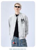 China Grey Printed Ribbed Hem youth varsity jacket wholesale Minimalist Long Sleeve Custom (YY-8808) for sale
