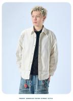 China Fabric Hem Cotton 100% Long Sleeve french workwear jacket wholesale Lapel Collar Casual Style Custom (YY-J11-2559) for sale