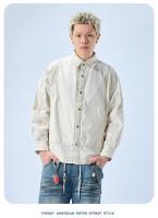 China Fabric Hem Cotton 100% Long Sleeve french workwear jacket wholesale Lapel Collar Casual Style Custom (YY-J11-2559) for sale