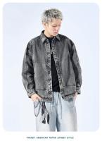 China Fabric Hem Cotton 100% Long Sleeve french workwear jacket wholesale Lapel Collar Casual Style Custom (YY-J11-2559) for sale