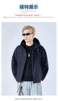 China Green Hooded Fabric Hem french workwear jacket wholesale Long Sleeve Casual Style Custom (YY-J13-2608) for sale