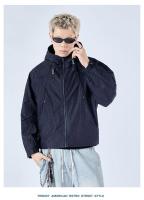 China Green Hooded Fabric Hem french workwear jacket wholesale Long Sleeve Casual Style Custom (YY-J13-2608) for sale