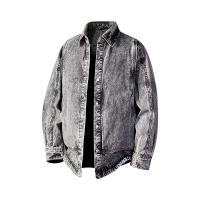 China Black Light Grey Fabric Hem Cotton 100% Long Sleeve french workwear jacket wholesale Lapel Collar Casual Style Custom (YY-J11-2559) for sale