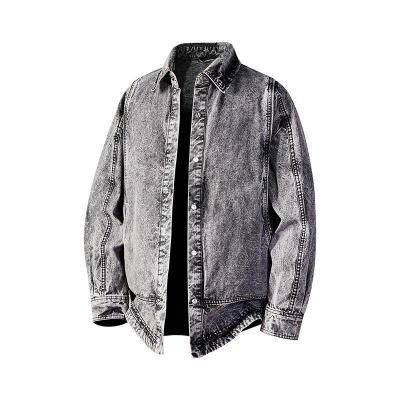 China Black Light Grey Fabric Hem Cotton 100% Long Sleeve french workwear jacket wholesale Lapel Collar Casual Style Custom (YY-J11-2559) for sale