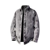 China Black Light Grey Fabric Hem Cotton 100% Long Sleeve french workwear jacket wholesale Lapel Collar Casual Style Custom (YY-J11-2559) for sale